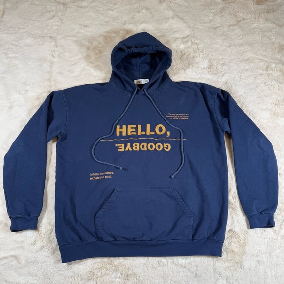 mayfair | Sweaters | Mayfair The Label Hello Goodbye Hoodie Navy Blue ...